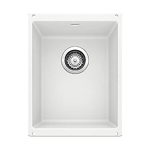 BLANCO 513422 PRECIS SILGRANIT Undermount Kitchen Sink, White,Medium