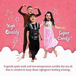 Disney Girls' Princess 3-Pack Nightgown, GIRLS RULE 2, 4