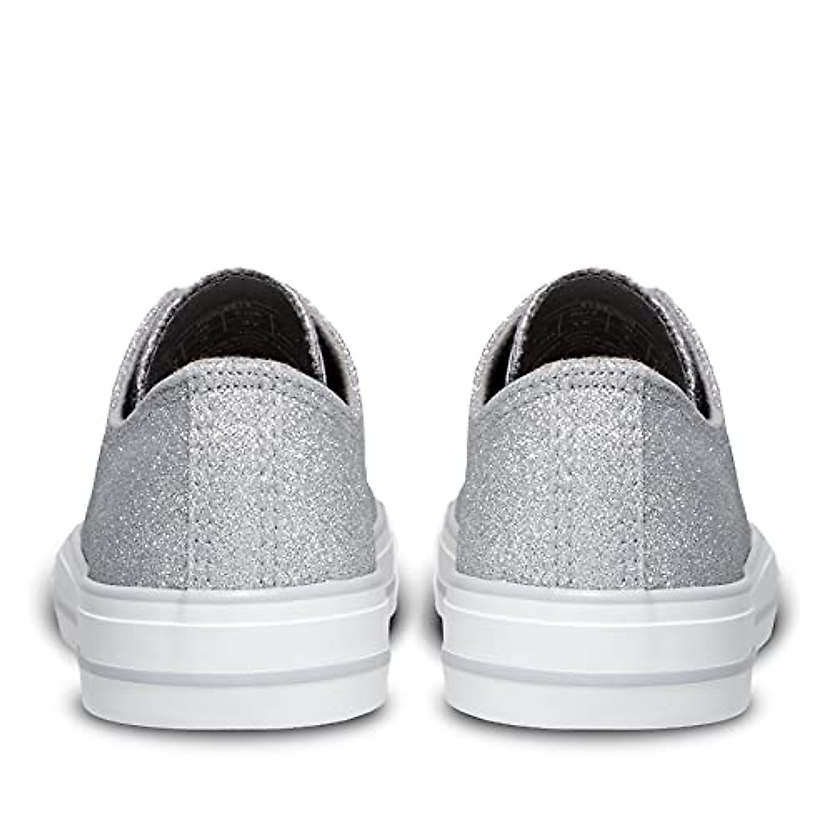 Womens Shoes Low Top Lace Up Canvas Sneakers Casual Fashion Running Lightweight Breathable Low Cut Comfortable Canvas Shoes for Walking Glitter Silver