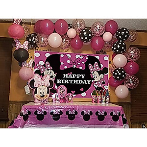 GCH Cartoon Photography Backdrop Girl 1st Birthday Background Princess Girls Hot Pink Decoration for Kids Baby Shower Party Supplies Banner Studio Props Customized Backdrops 7x5ft