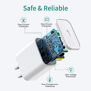 USB C Wall Extra Fast 20W PD Charger Block for iPhone 16 15 14 13 12 Pro Max Plus for Galaxy S24 S23 S22 S21 Type USBC Plug Brick Head Safe Wall Cube Type C