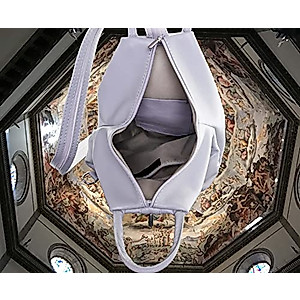 Primo Sacchi Italian Soft Black Leather Top Handle Shoulder Bag Rucksack Backpack Medium