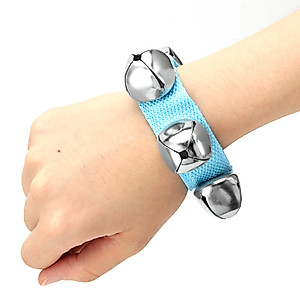 MUKLEI 30 Packs Shaker Musical Instruments, 15 Packs Plastic Egg Shakers and 15 Packs Wrist Band Jingle Bells, Jingle Bells Instrument Wrist Shaking Bells for Party, Christmas, Birthday, 5 Colors