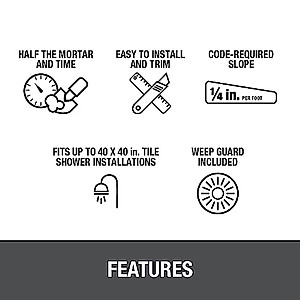 Oatey 41640 Perfect Slope Base, 40 in. x 40 in.,Brown