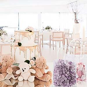 Whaline 60 Pieces Clear PVC Gift Bags with Handles Transparent Plastic Tote Bags Gift Wrap Bags Treat Bags for Wrapping Holiday Gifts Shopping Birthday Anniversary Party Supplies, 5.9 x 6.3 x 2.8 Inch