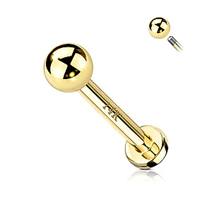 COCHARM 14K Solid Gold Lip Labret Studs 16g Yellow Gold Labret Rings Real Gold Lip Labret Piercing14k Gold 8mm Labret Jewelry