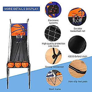 Soozier Basketball Hoop Arcade Game with Electronic Score Board for 1 to 2 Players
