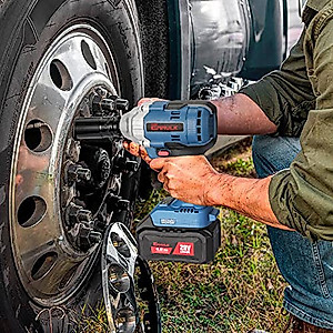 Enhulk Cordless Impact Wrench 1/2, 1/2 Impact Gun Brushless w/Max Torque 300 ft-lbs (400N.m), 20V Electric Impact Wrench with 4.0Ah Battery&Charger, Reverse Brake Stop, Variable Speed, for car repairs