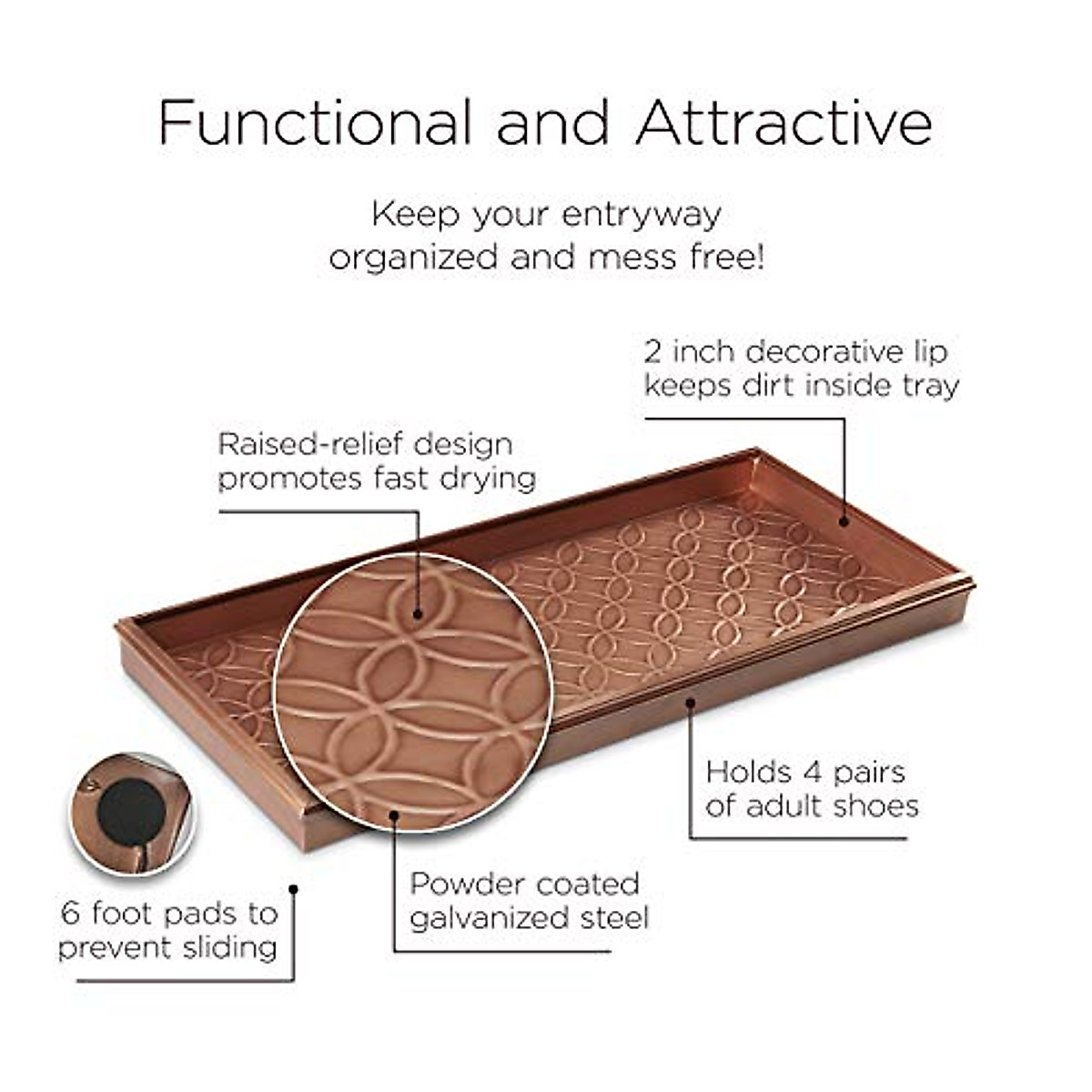 Good Directions 205VB Double Circles Copper Boot Tray
