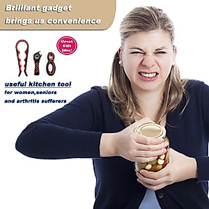 3 Pack Jar Opener, Multi Function 4&5&6 in 1 Bottle Opener (Red & Black)