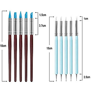 Yagugu Silicone Clay Sculpting Tool - 10Pcs Modeling Dotting Tool for Pottery Craft, Rock, Nail, Blending, Drawing