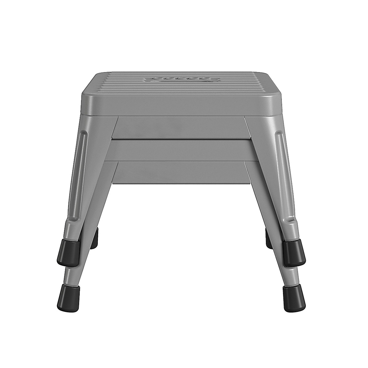 COSCO 1-Step Stackable Step Stool, 7 Ft. 3in Max Reach, 225 lb. Weight Capacity, ANSI Type II, 2 Pack (Gray)