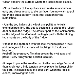 The Guardian Refrigerator Lock for Any Home Appliance, Used for Infants, Special Needs Children and Dementia Patients (Black) - One Lock