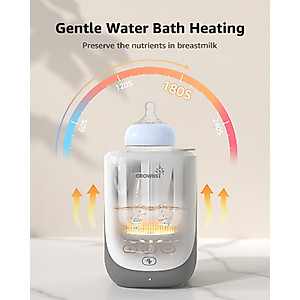 GROWNSY Bottle Warmer, 10-in-1 Fast Baby Bottle Warmer with Night Light for Breastmilk&Formula, Parent's Choice Milk Warmer with Innovative Auto-Lift Feature, Smart Accurate Control, Memory Function