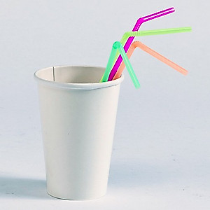 Party Dimensions 200 Count Flexible Multi-Colored Straws, Neon