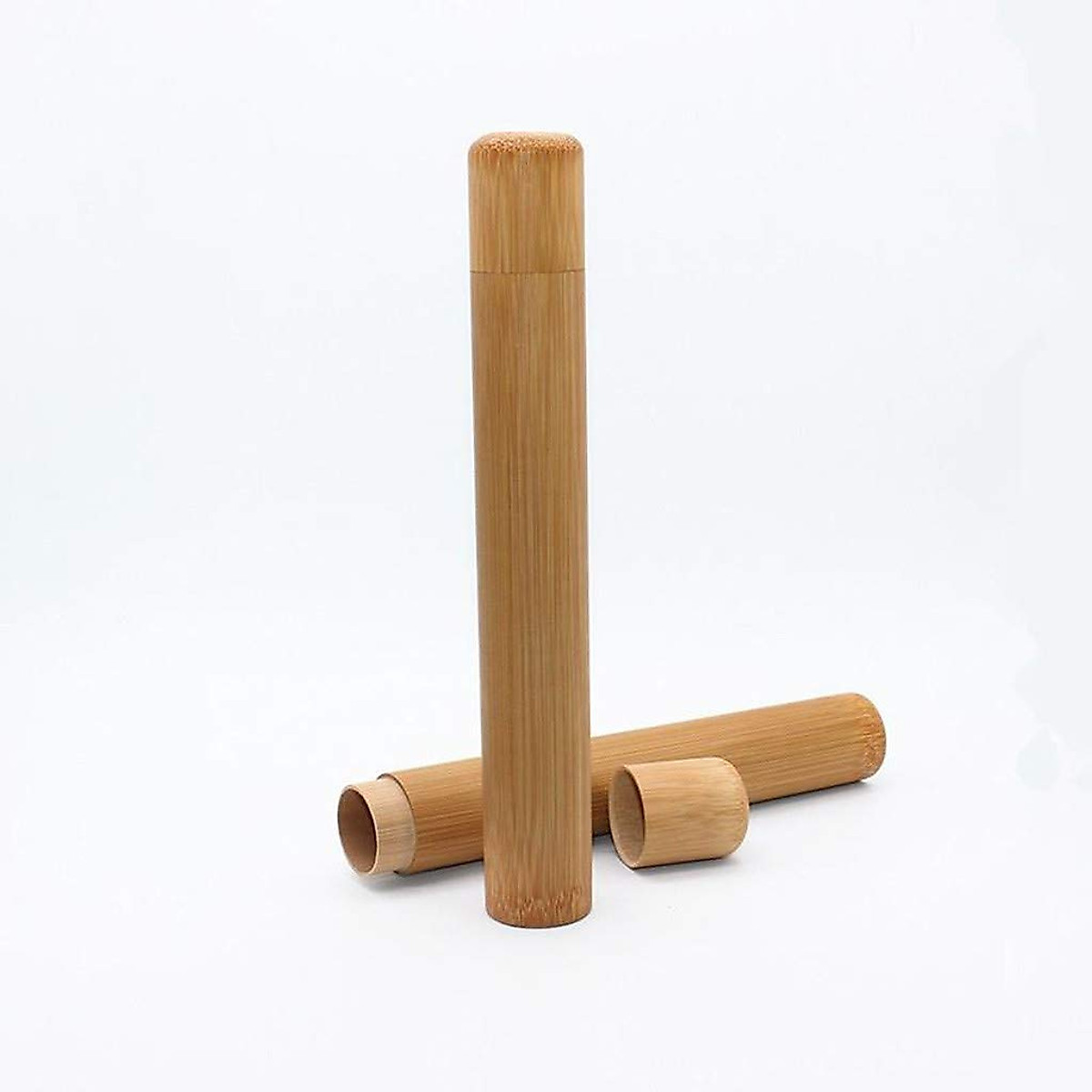 YJYdada Portable Natural Bamboo Toothbrush Case Tube for Travel Eco Friendly Hand Made (Brown)