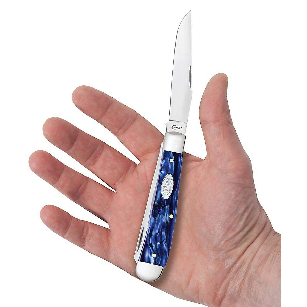 Personalized Case SparXX Blue Pearl Kirinite Smooth Trapper with Free Laser Engraving