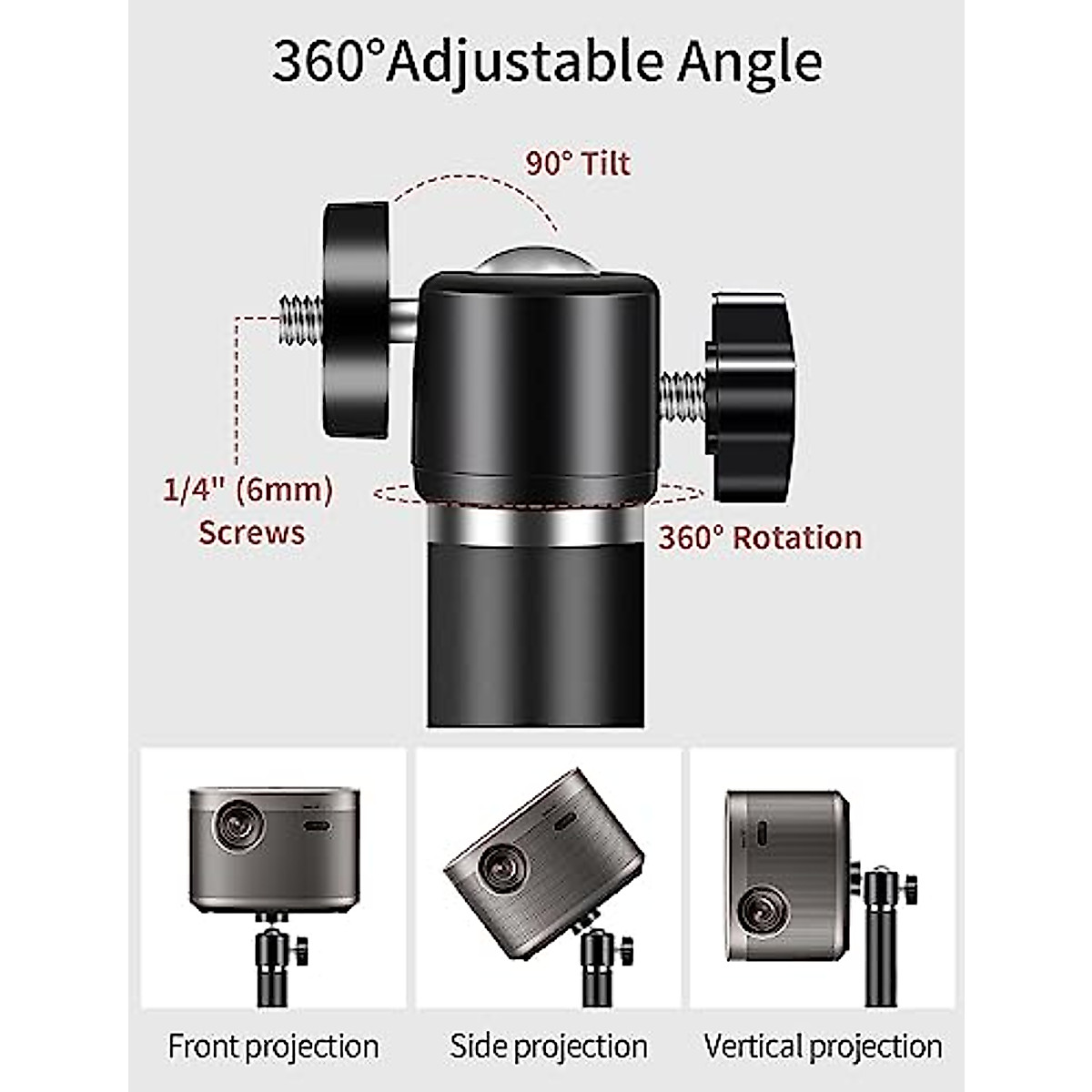 M MIMMU Desktop Projector Stand - Use on Table in Bedroom Living Room Office - Adjustable Height 11.6" to 17.3"