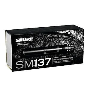 Shure SM137 Cardioid Condenser Microphone, Ultra-thin Diaphragm, Class-A Preamplifier, 15dB Pad, Low Self-Noise, XLR Connectivity, 20-Inch Microphone Cable, Mic Clip, Zippered Pouch