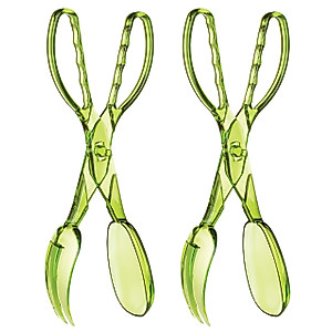 HIC Kitchen Salad Tongs, Hinged Design, Detachable Fork and Spoon, Set of 2
