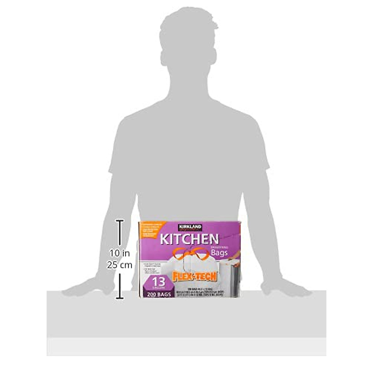 Kirkland Signature Drawstring Kitchen Trash Bags - 13 Gallon - 200 Count