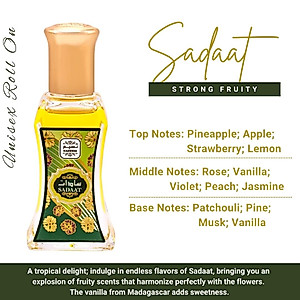 Naseem Sadaat Perfume Oil Rollerball Alcohol Free with composition of Fruity Rose Vanilla Musk Long Lasting Arabian Fragrance Oil for Men & Women 0.81 Fl Oz