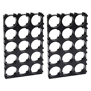 15Pcs 18650 Lithium Battery Cell Holder 3x5 Cell Spacer Bracket Stand Battery Storage Box Protection Board Cylindrical Battery Pack Safety Anti Vibration Plastic Case Box for DIY Fixed 18650 Battery