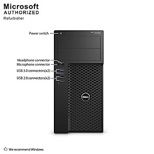 Dell Precision 3620 Tower High Performance Business Desktop Computer, Intel Core i3-7100 3.9GHz, 32G DDR4, 256G SSD+1T, WiFi, BT, 4K Support, DP, HDMI, Windows 10 Pro 64 En/Sp/Fr(Renewed)