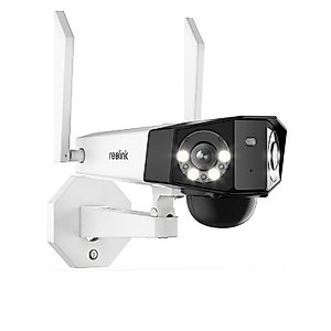 REOLINK 2K 4G LTE Cellular Security Camera Wireless Outdoor with Dual Lens 150° Wide Angle, Rechargeable Battery, Color Night Vision, Human/Vehicle Detection, Two-Way Talk, Duo 4G