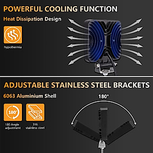 SAN YOUNG LED Work Lights for Truck Tractor, 4 Inch Square LED Light Pods 75W 7000lm Cube Waterproof LED Off-Road Light Bar for Car Boat ATV UTV RV Golf Cart Lawn Mower 12V 24V, 10Pack