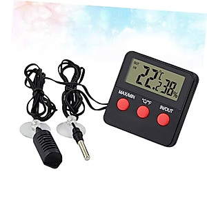 Yardwe 2 Sets Pet Thermometer Hygrometer Digital Thermometer Mini Digital Hygrometer Fish Tank Pet Hygrometer Reptile Hygrometer Lizard Thermometer Reptile Thermometer Glass Box Simple