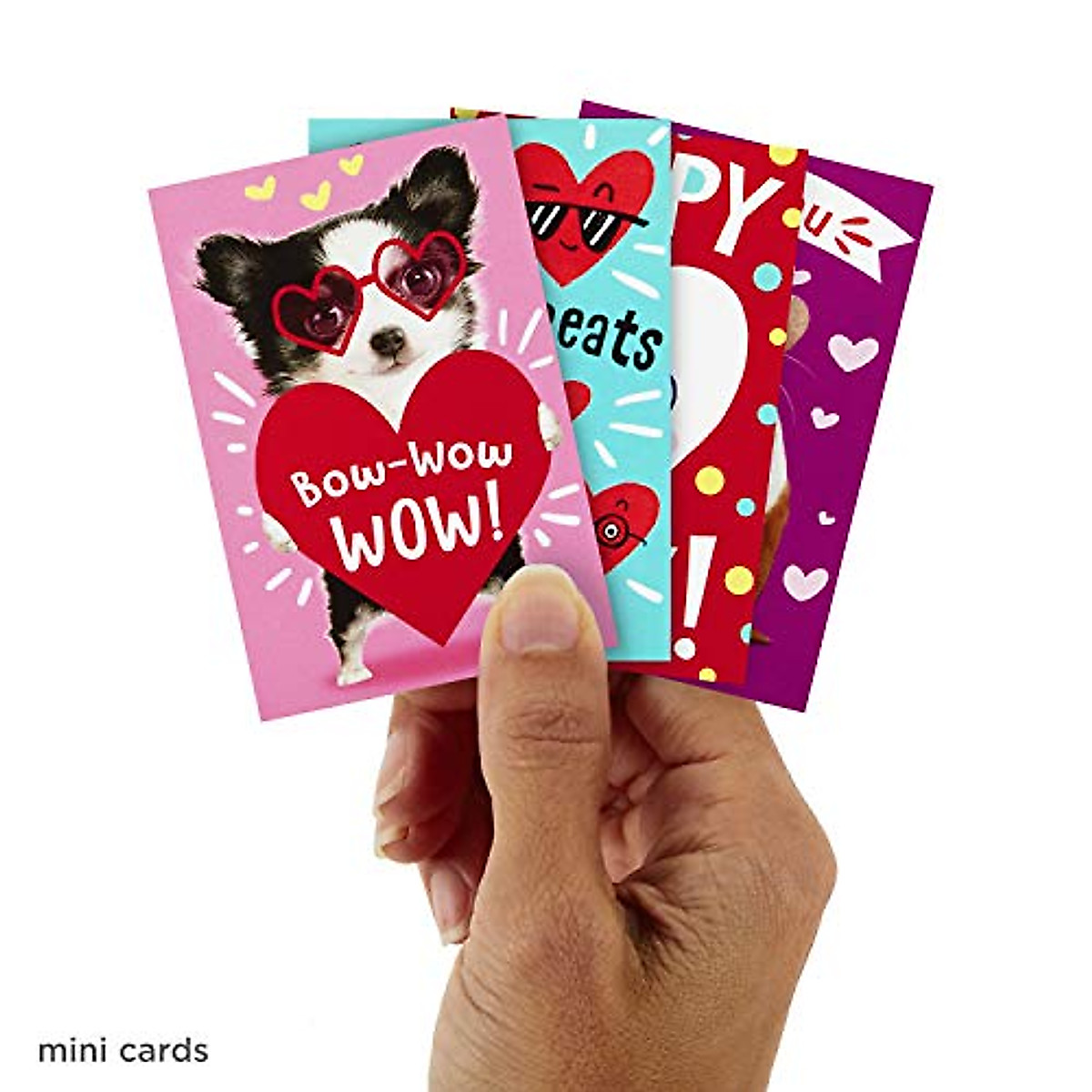 Hallmark Assorted Mini Valentines Day Cards for Kids, Happy Heart Day (24 Valentine's Day Cards with Envelopes, 2.25" x 3.5")