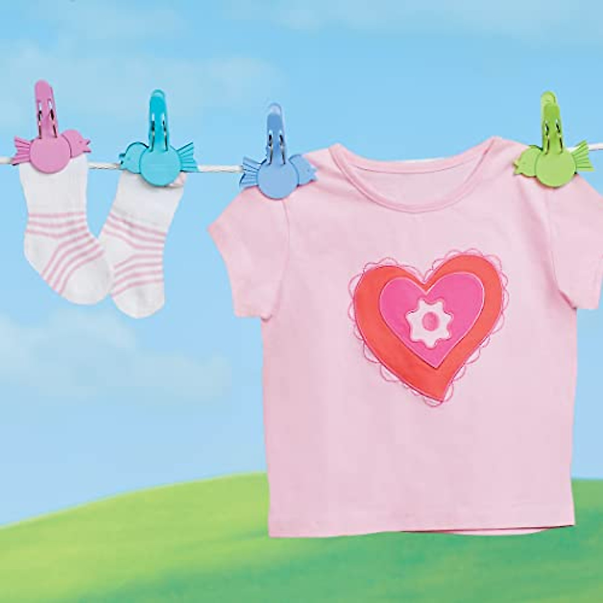 Collections Etc Multipurpose Colorful Sealing Bird Clips - Set of 24