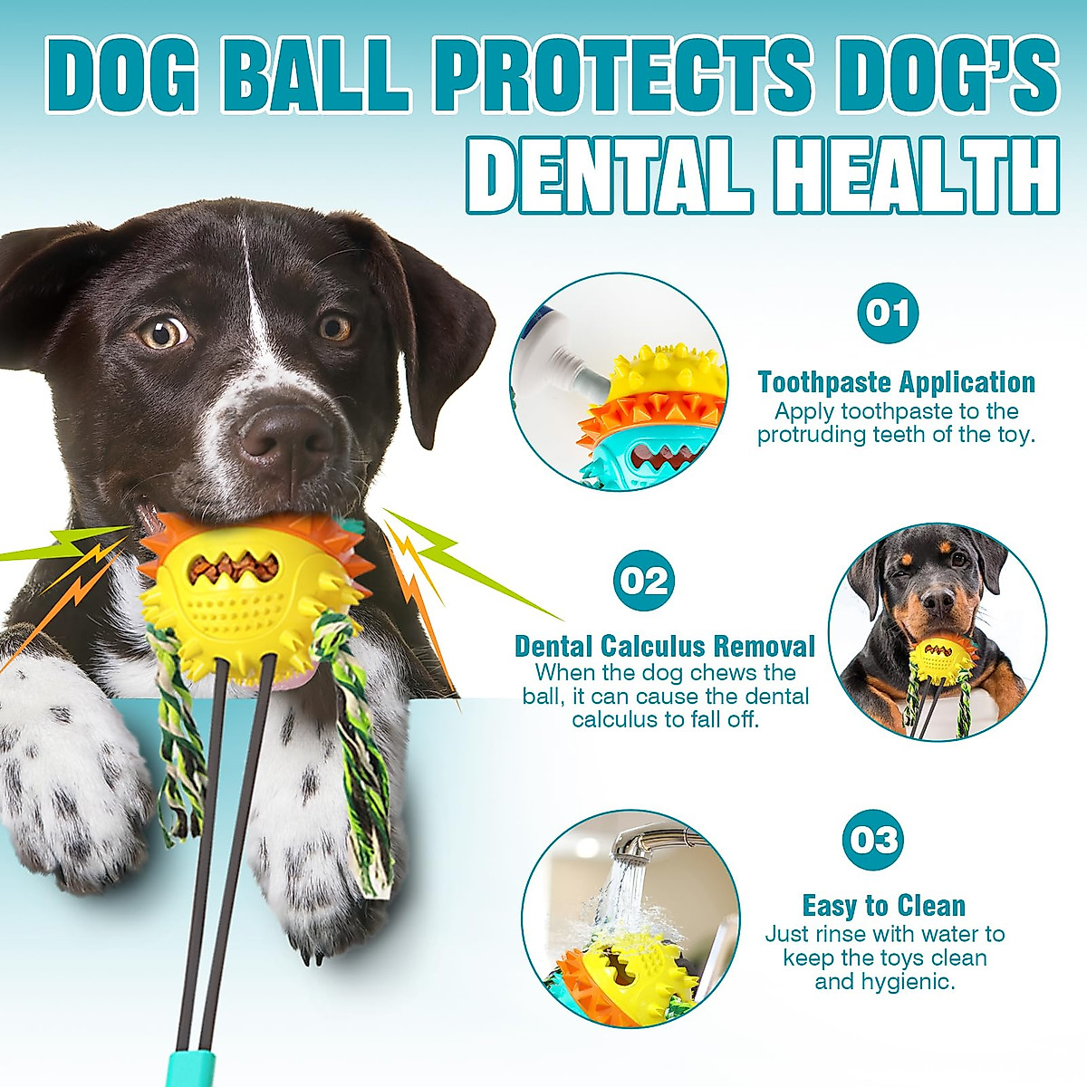 Dog Toys for Aggressive Chewers Interactive Indestructible Puzzle Stimulating Chew Toy Suction Cup Tug of War Enrichment Rope Boredom Busy Self Play Food Teething Puppy Dispensing Squeaky Ball Dogs