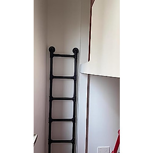 ZSPINJIA Escape Ladder for Egress Basement Window Well Covers Outside,Small Ladder for Fire Emergency Home Safety,Wrought Iron Loft Ladder with Fittings,Loads 150kg