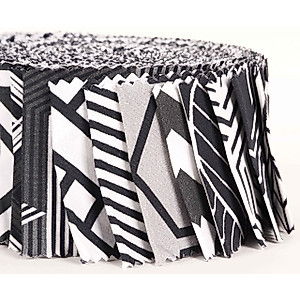 Soimoi 40Pcs Geometric Print Cotton Precut Fabrics for Quilting Craft Strips 2.5 inches Jelly Roll - White & Black