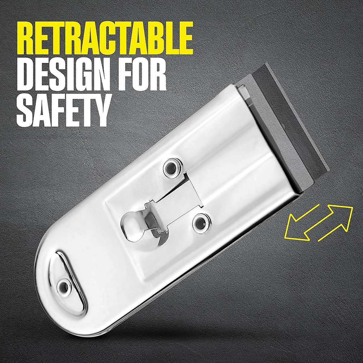 Berkling Heavy Duty Retractable Razor Blade Scraper with Stainless Steel Body, Ideal For Removing Stickers, Decals, Paint, Adhesive Residue, and More. Fits All Standard Size Razor Blades