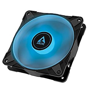 ARCTIC P12 PWM PST RGB - PC Fan, 120mm PWM Case Fan Optimized for Static Pressure, Semi-Passive: 200–2000 RPM (0 RPM <5%), 12V 4 pin RGB LED, Single Fan - Black