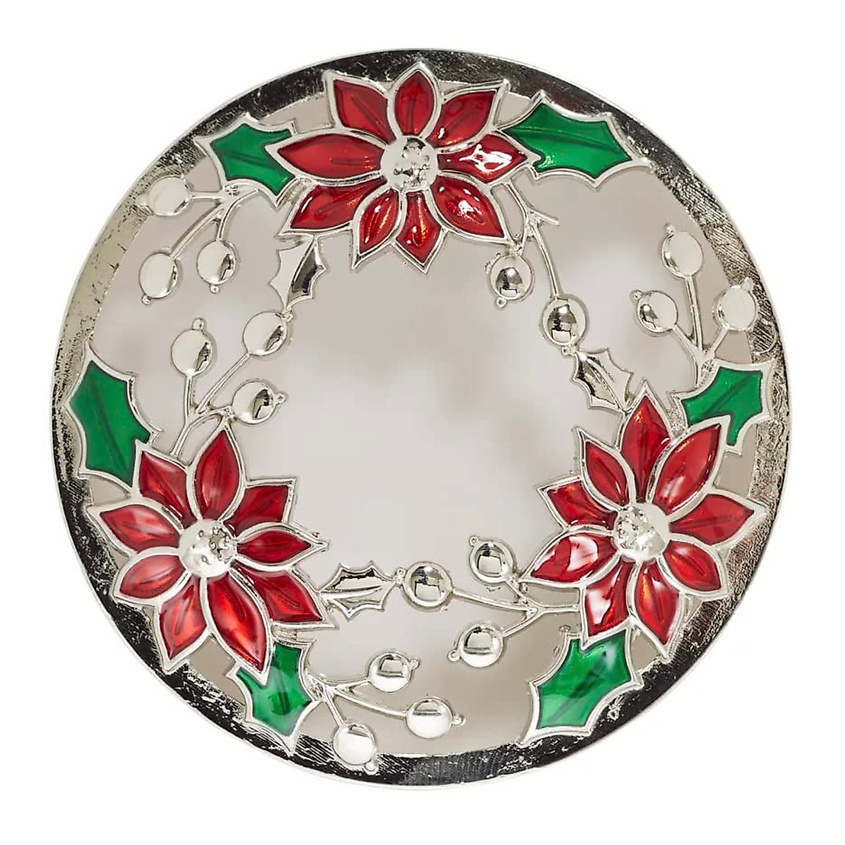 Yankee Candle Poinsettia Holiday Floral Illuma-Lid Candle Topper - for YC Large and Medium Original Jar Candles