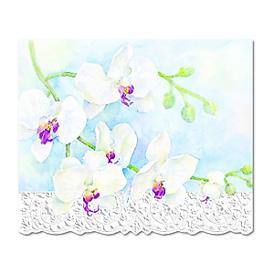 Carol Wilson Fine Arts Inc.- White Orchid - Embossed & Die Cut Blank Note Cards in Portfolio Box - 10 count - ncp2213