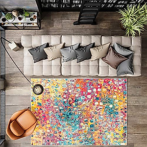 JONATHAN Y CTP108A-5 Contemporary POP Modern Abstract Indoor Area-Rug Bohemian Easy-Cleaning High Traffic Bedroom Kitchen Living Room Non Shedding, 5 ft x 8 ft, Multi/Yellow