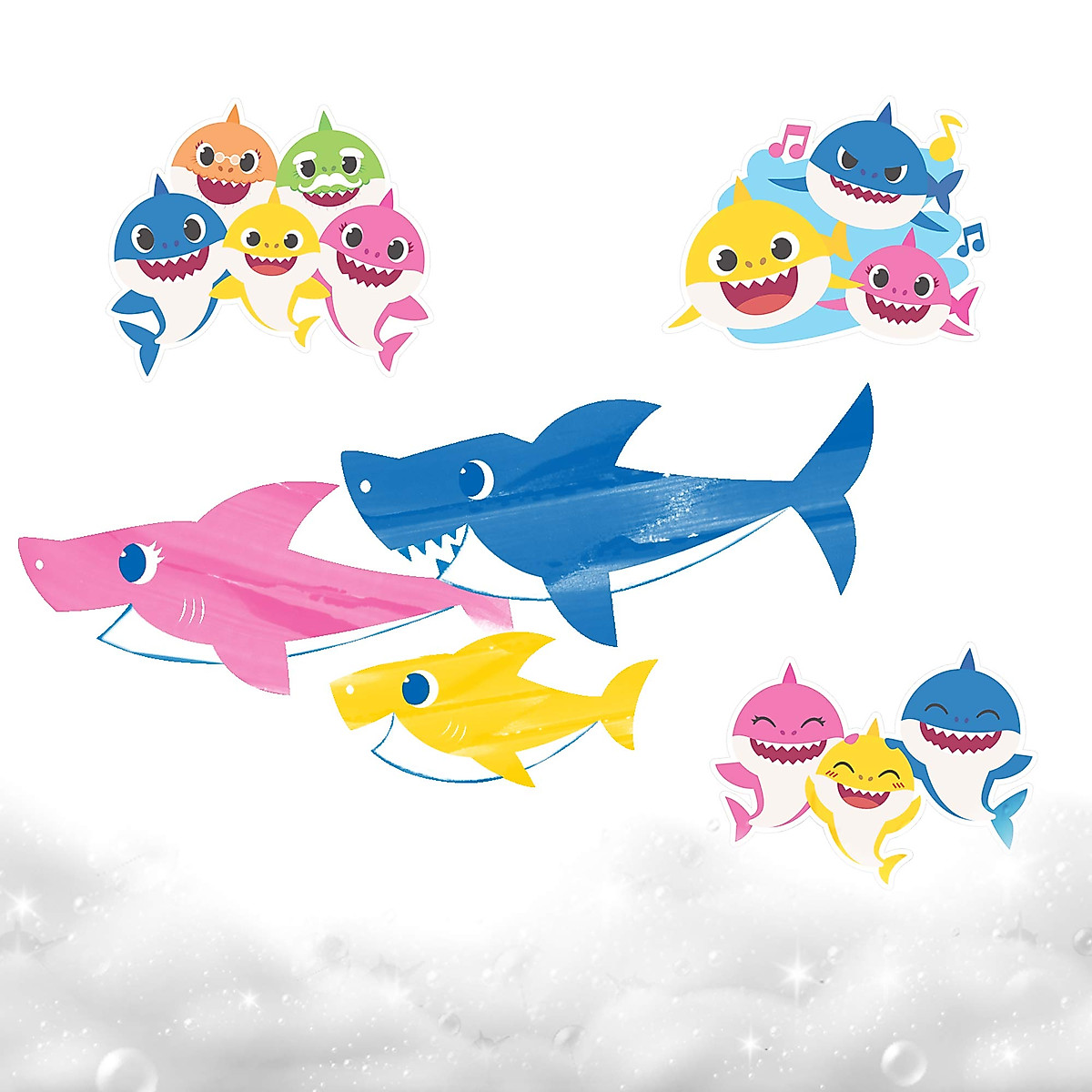Baby Shark Bath Art Creations Play Set for Kids & Toddlers - Draw Washable Artwork During Bathtime or Shower Time - Dissolvable & Washable Paints, Crayons & Stickers for Kids Ages 3, 4, 5, 6