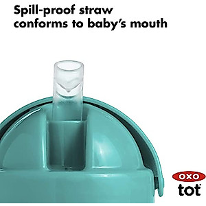 OXO Tot 6 Ounce Transitions Straw Cup with Removable Handles - Teal