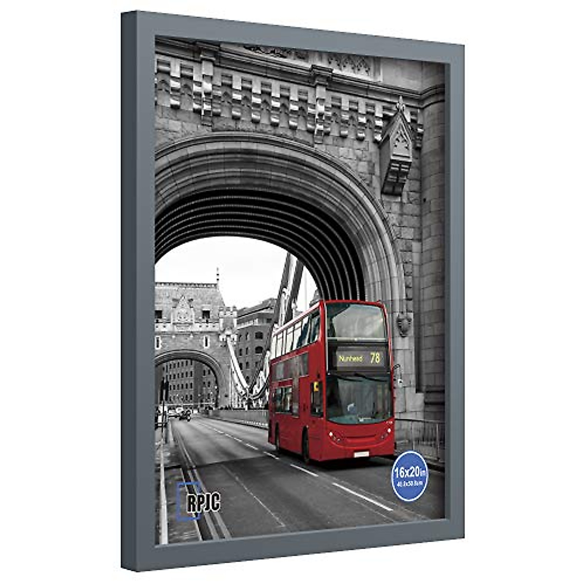 RPJC 16x20 Inch Solid Wood Poster Frame for Wall Mounting Hanging Picture Frames Grey