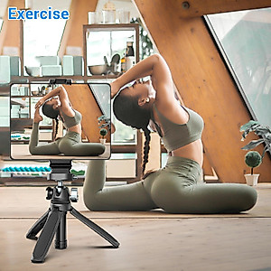 Gahenwo 4"-12.9" Tablet Phone Mount for Tripod, Universal Tripod Mount Adapter for Cell Phone Pad, Tablet Tripod Mount with 1/4" Screw Compatible with Kindle