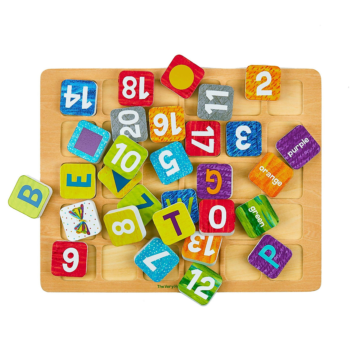 KIDS PREFERRED World of Eric Carle ABC 123 Wooden Jigsaw Puzzle for Preschool Kids & Toddlers (55274)