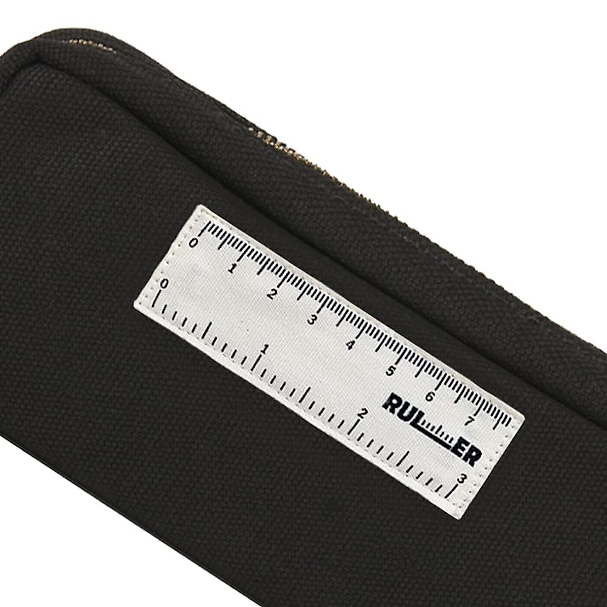 Trilly Canvas Pencil Case Pouch with Ruler I Larger Capacity Simple Pencil Pouch I School Small Pencil Bag For Boys & Girls I Holds Pencil, Pen, Personal Items & Desk Organizer Cute Pen Pouch Black
