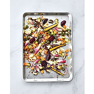 Nordic Ware Natural Aluminum Commercial Baker's Half Sheet, 2-Pack, Silver and Nordic Ware Naturals Big Sheet, Silver