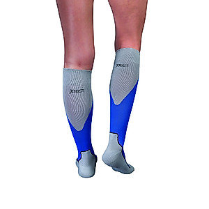 JOBST Sport Compression Socks 15-20 mmHg, Knee High, Closed Toe, Royal Blue/Gray, X-Large