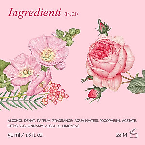 L'Erbolario 3 Rosa - Romantic And Feminine Fragrance For Every Woman - Three Admirable Fragrant Notes Of Provence Rose, Peruvian Pepper And Hollyhock - Offers A Seductive Accent - 1.6 Oz EDP Spray